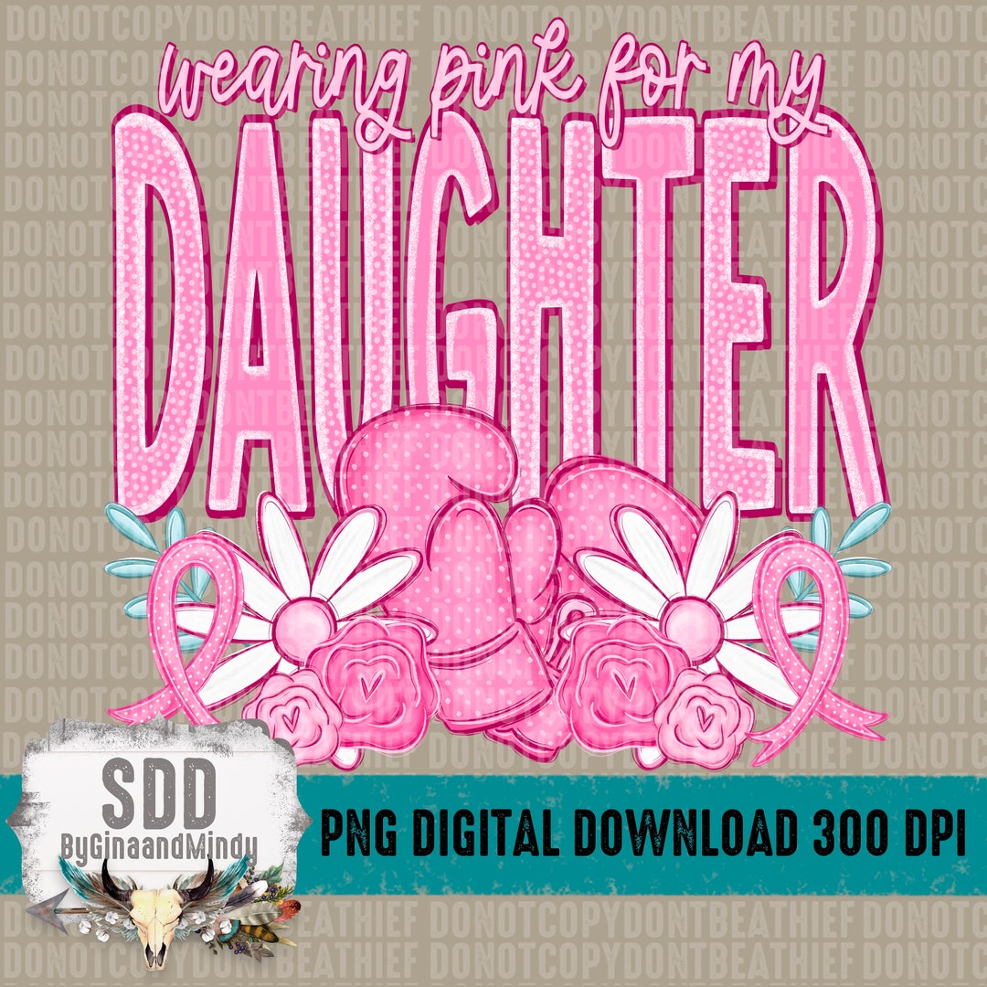 Daughter Awareness Wearing Pink PNG October, Doodle Letters Sublimation ...