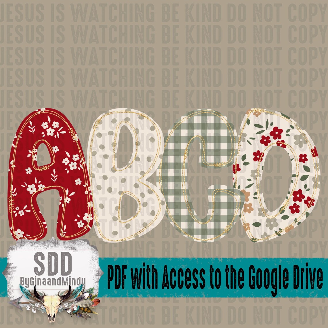 Rustic Christmas Floral Alphabet PNG Bundle | Capital & Lowercase ...