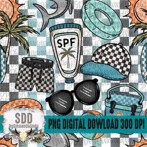 Summer Boy Seamless PNG | Summer, Checkered, Checker, Blue, Orange ...
