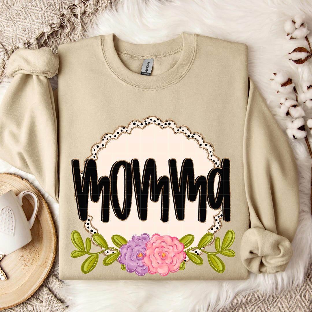 Momma Spring Name PNG | Mother’s Day | Floral | Circle Frame | Dots ...