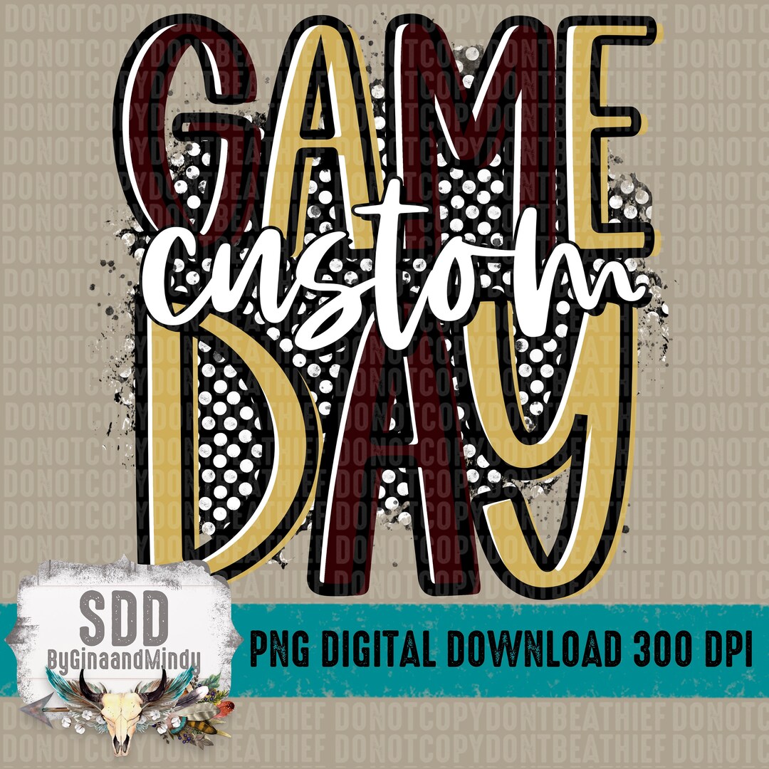 Custom Game Day PNG Bundle Trendy, Mascot, Spirit, Checkered, Dots ...