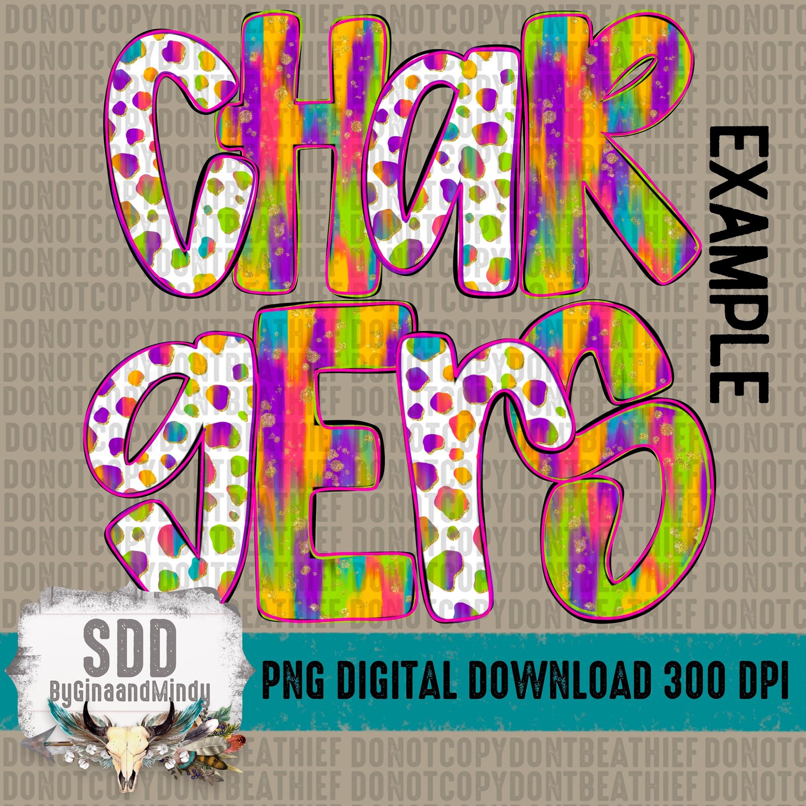 Colorful Brush Strokes and Leopard Doodle Alpha PNG Bundle Set | Doodle ...