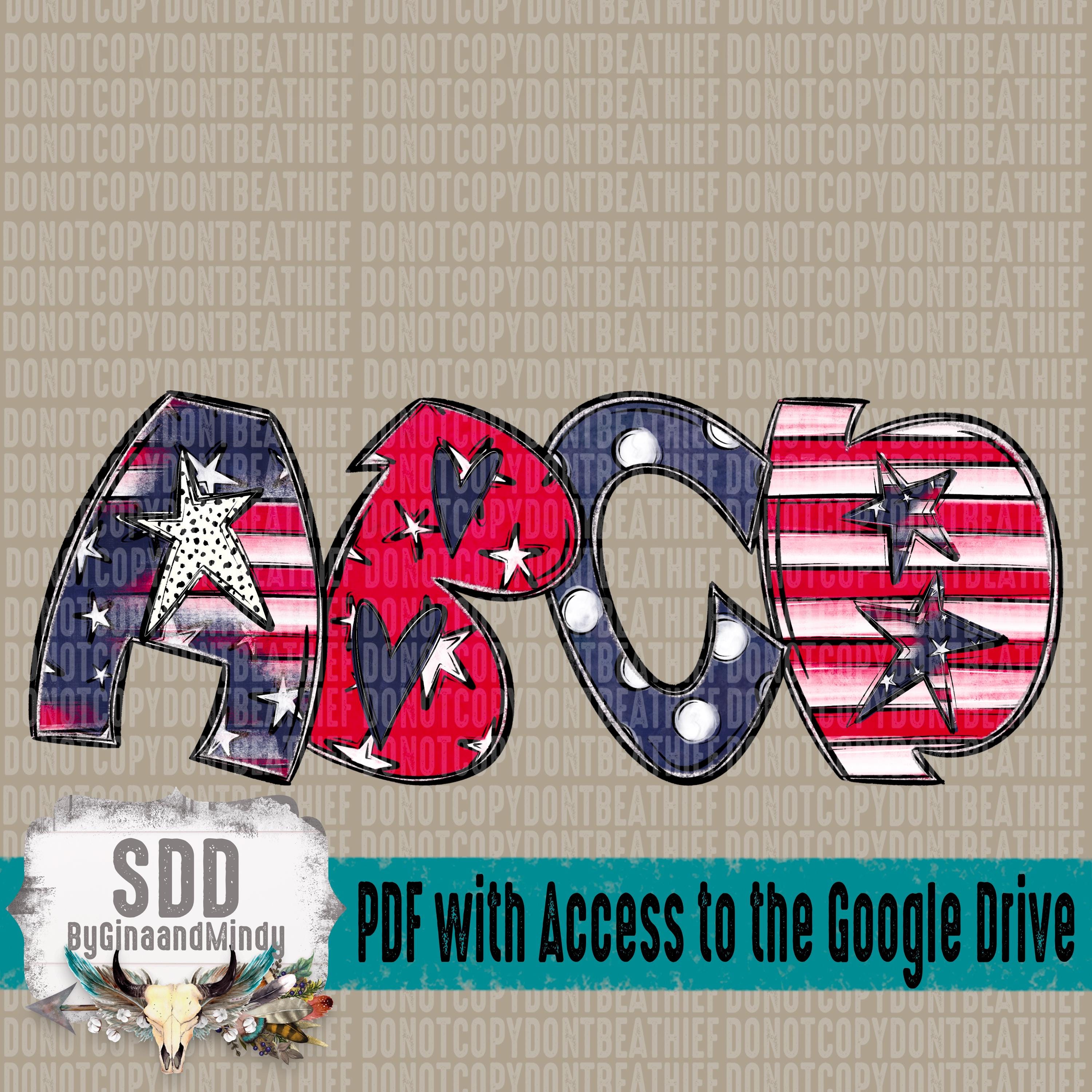 Doodle Alpha PNG Bundle Set | Doodle Letters, Summer, 4th of July, Red ...
