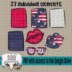 Doodle Alpha PNG Bundle Set | Doodle Letters, Summer, 4th of July, Red ...