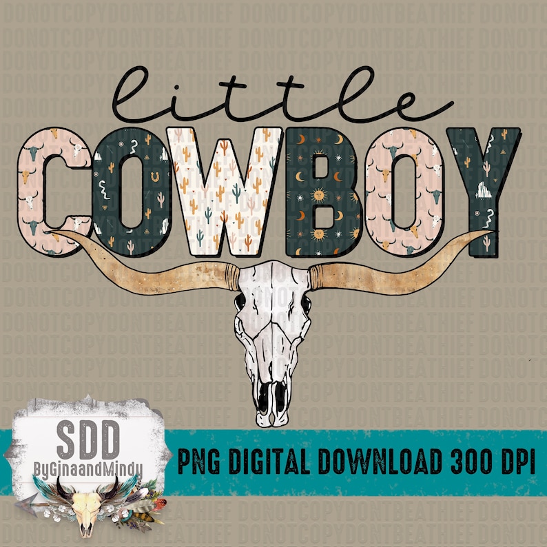 Little Cowboy PNG | Western, Country, Steer, Skull, Boy, Youth, Toddler ...
