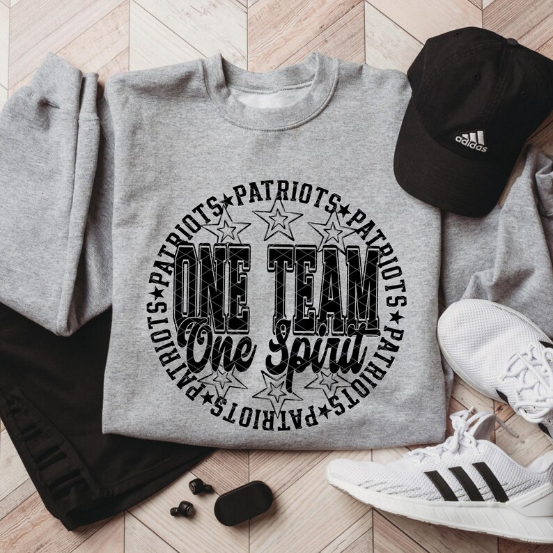 Custom One Team One Spirit PNG | School Mascot Personalized Sport ...