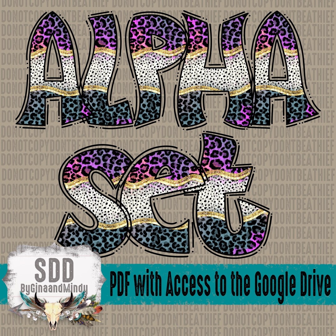 Split Alpha PNG Bundle Set | Doodle Letters, Purple, Summer, Glitter ...