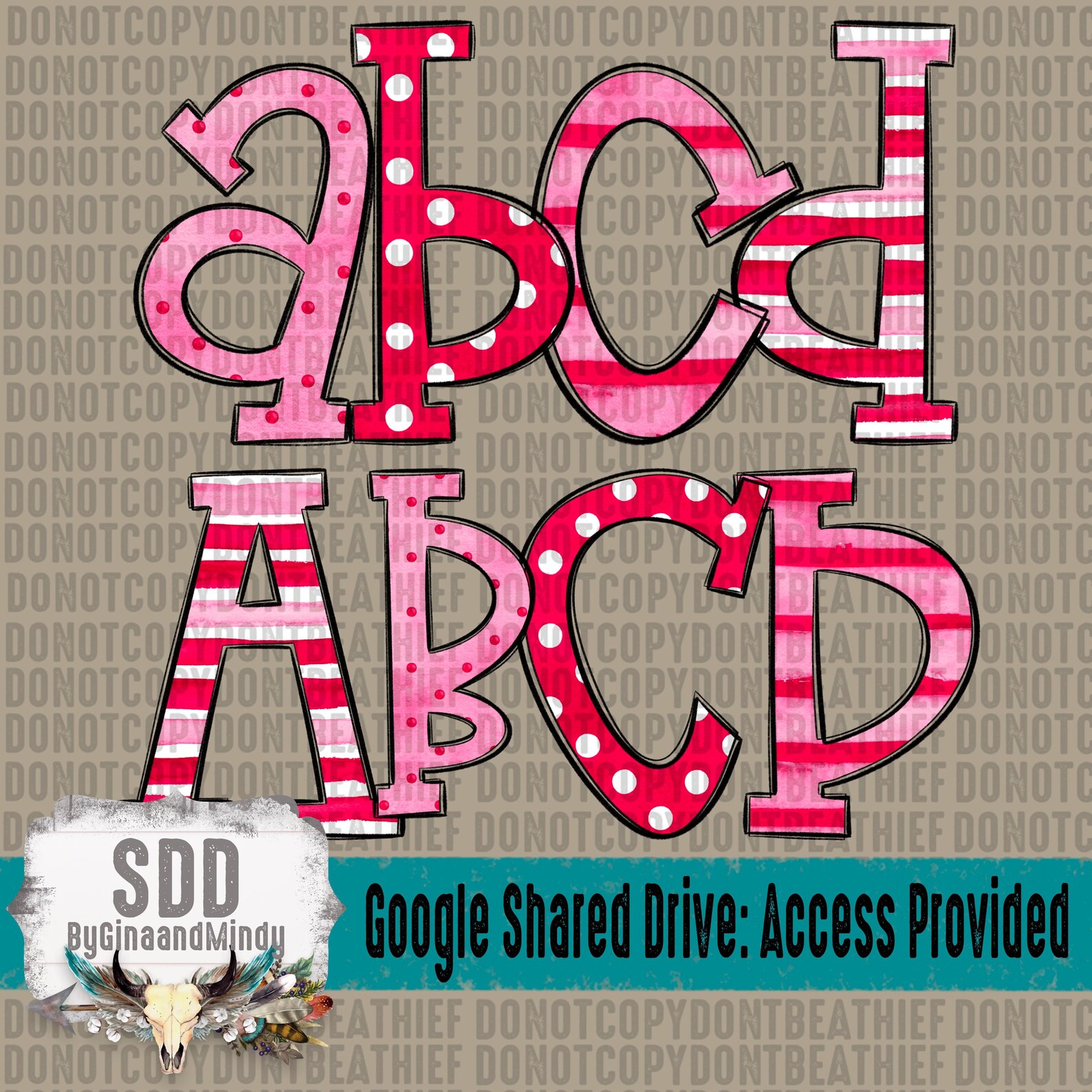 Valentine's Doodle Alpha Set | Letters, Doodles, Dots, Stripes, Red ...