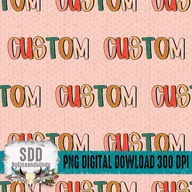 Custom Name Seamless Pattern PNG | Personalized Digital Paper ...