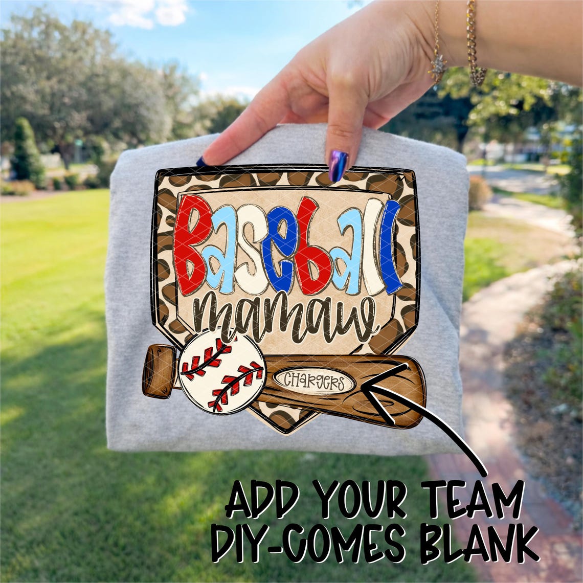 Baseball Mamaw PNG, Custom Team Name Spirit Shirt Design, Leopard ...