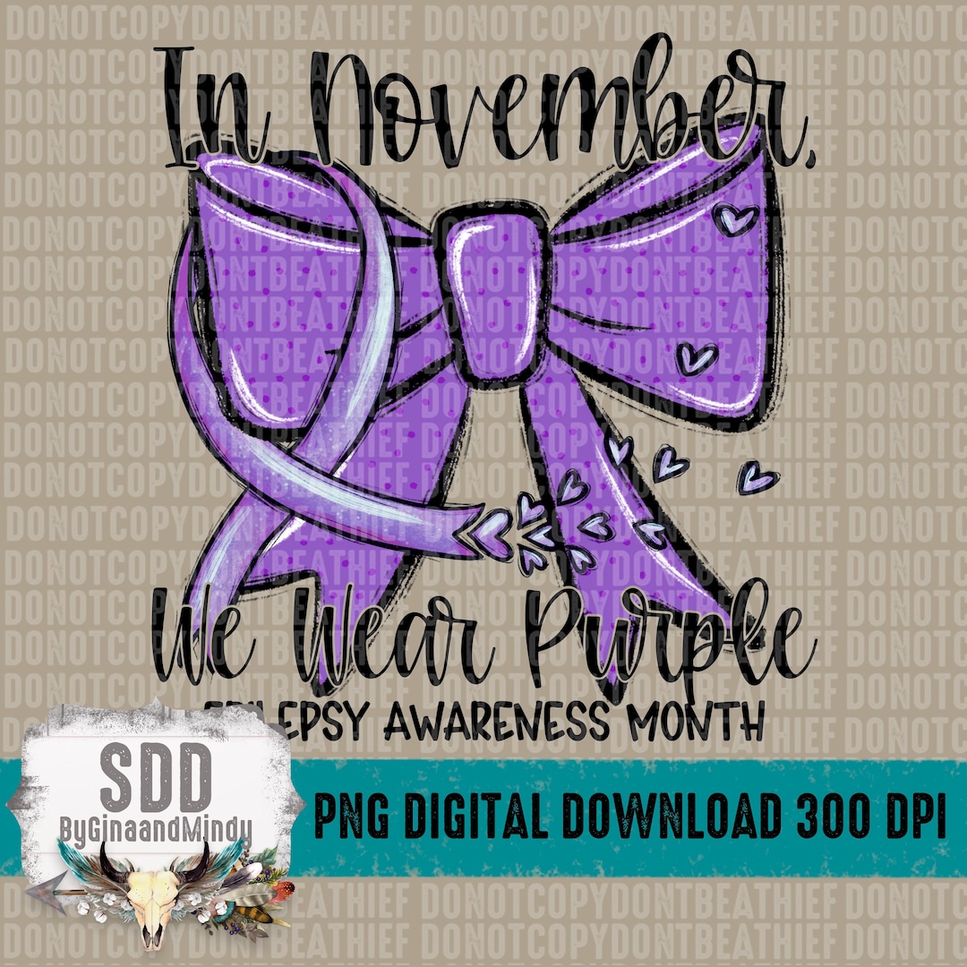 Epilepsy Awareness PNG | Trendy, Bow, Ribbon, Purple, November ...
