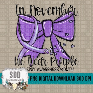 Epilepsy Awareness PNG | Trendy, Bow, Ribbon, Purple, November ...