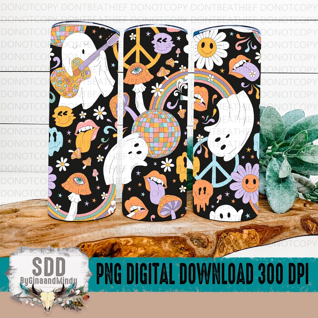 Hippie Retro Groovy Ghost PNG Halloween Spooky Ghost - Etsy