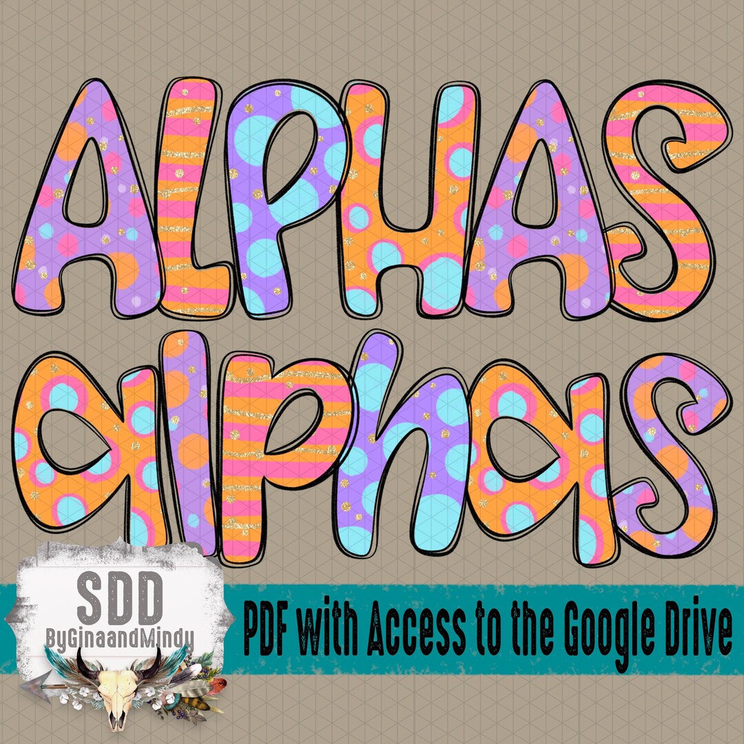Pattern Pop Alphabet PNG Bundle, Colorful Funky Alpha Set, Retro ...