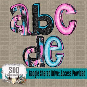 Sugar Spotted Sparkle Doodle Alpha PNG Bundle Set | Doodle Letters ...