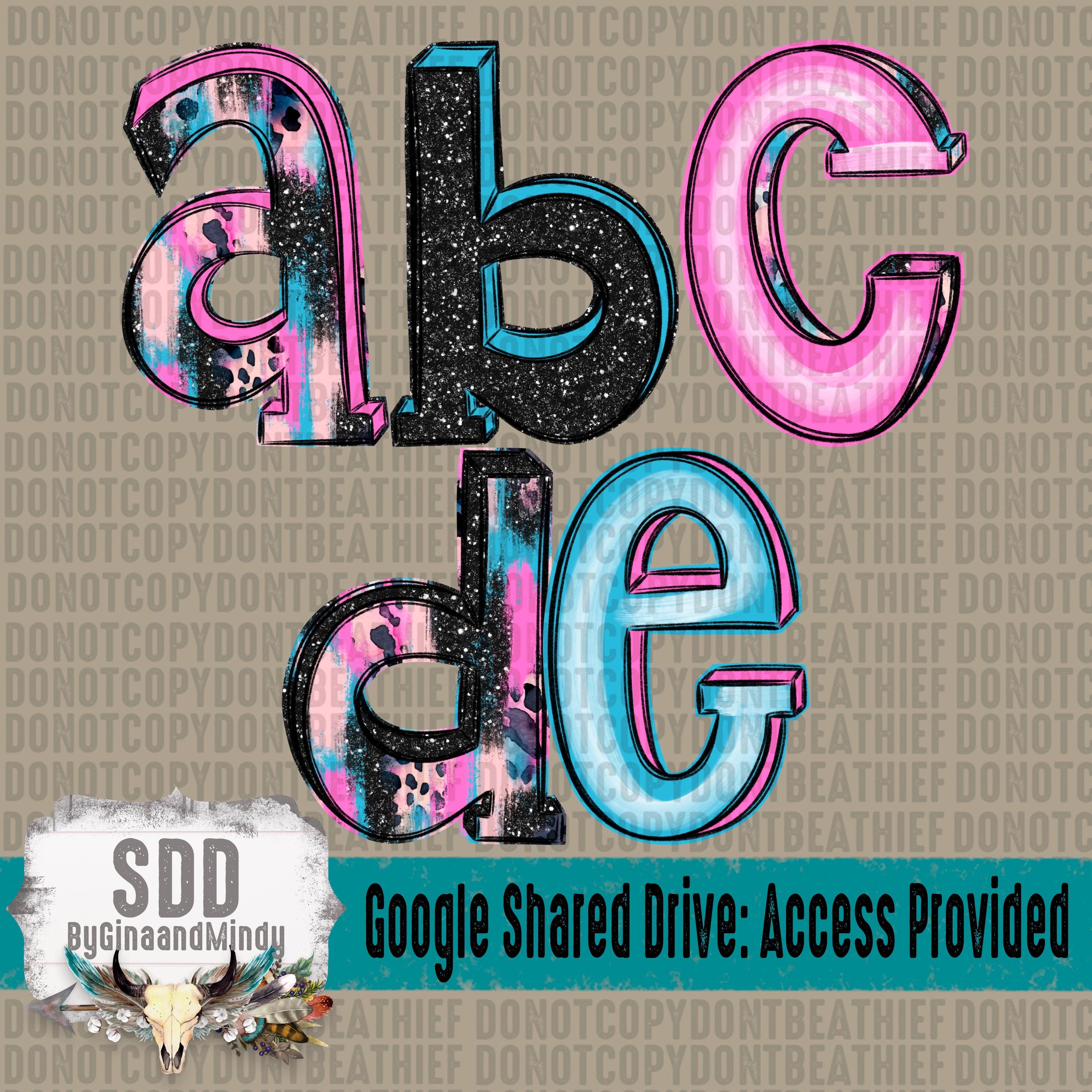 Sugar Spotted Sparkle Doodle Alpha PNG Bundle Set | Doodle Letters ...