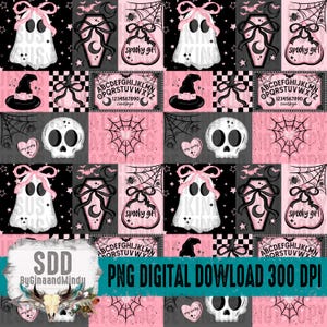 Spooky Patchwork Seamless PNG | Checkered, Trendy, Ghost, Halloween ...