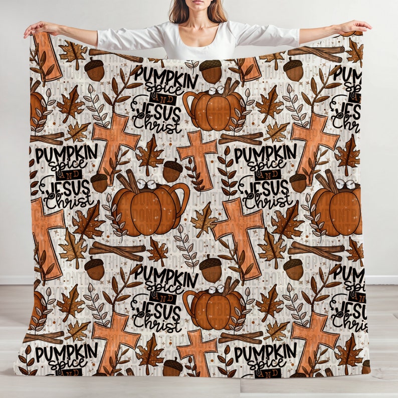 Pumpkin Spice & Jesus Christ Seamless PNG | | Fall Autumn Pumpkin Faith ...