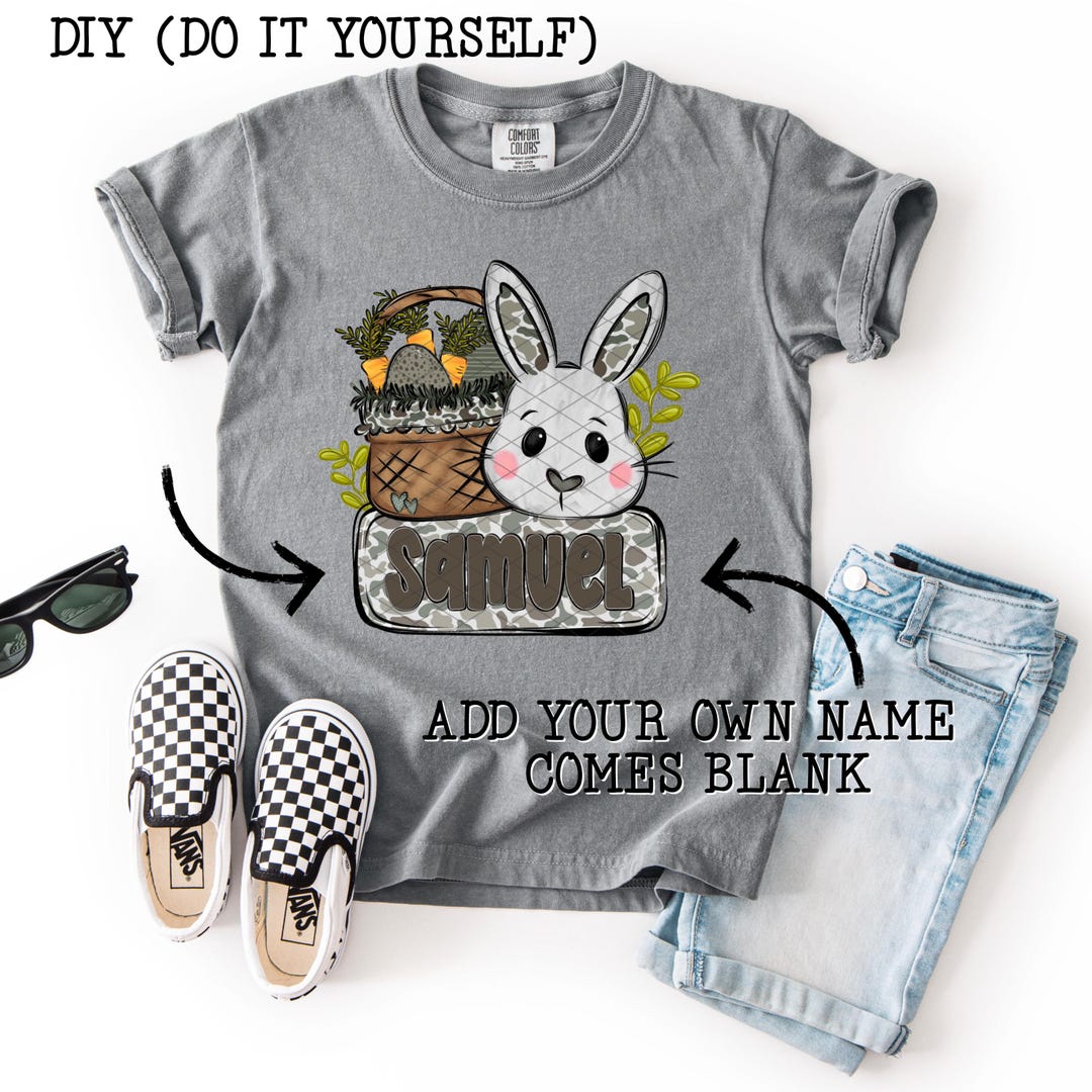 Camo Bunny Basket PNG | Easter Bunny Sublimation Design | Neutral ...