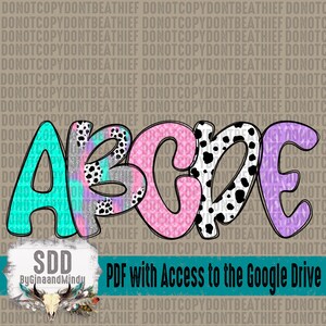 Spring Scribbles Doodle Alpha PNG Bundle Set | Doodle Letters, Dots ...