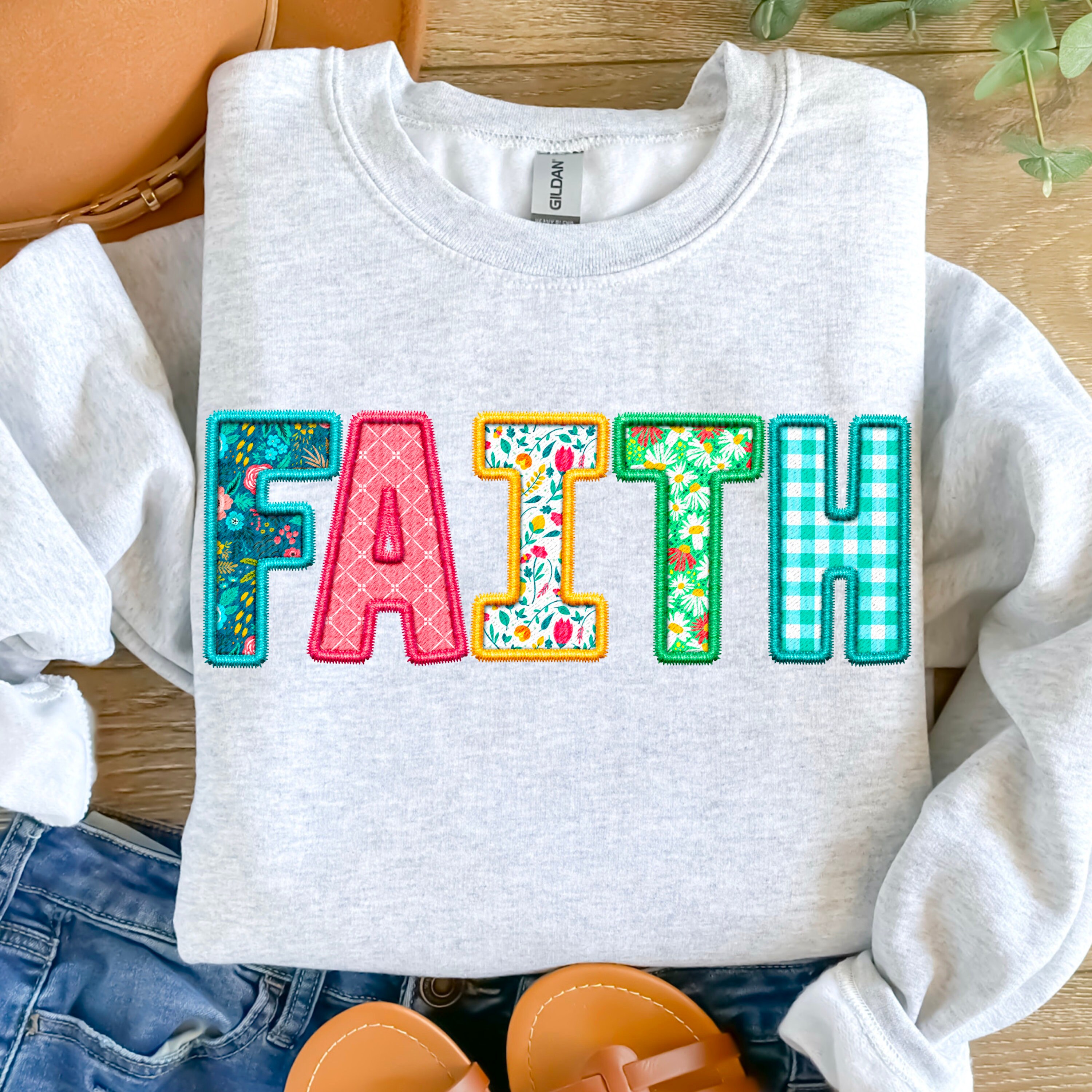 Faith Spring Floral PNG | | Faux Embroidery, Spring, Floral, Christian ...