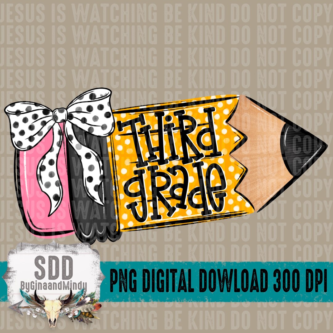 Third Grade PNG | Trendy, Back to School, Grade, Elementary, Pencil ...