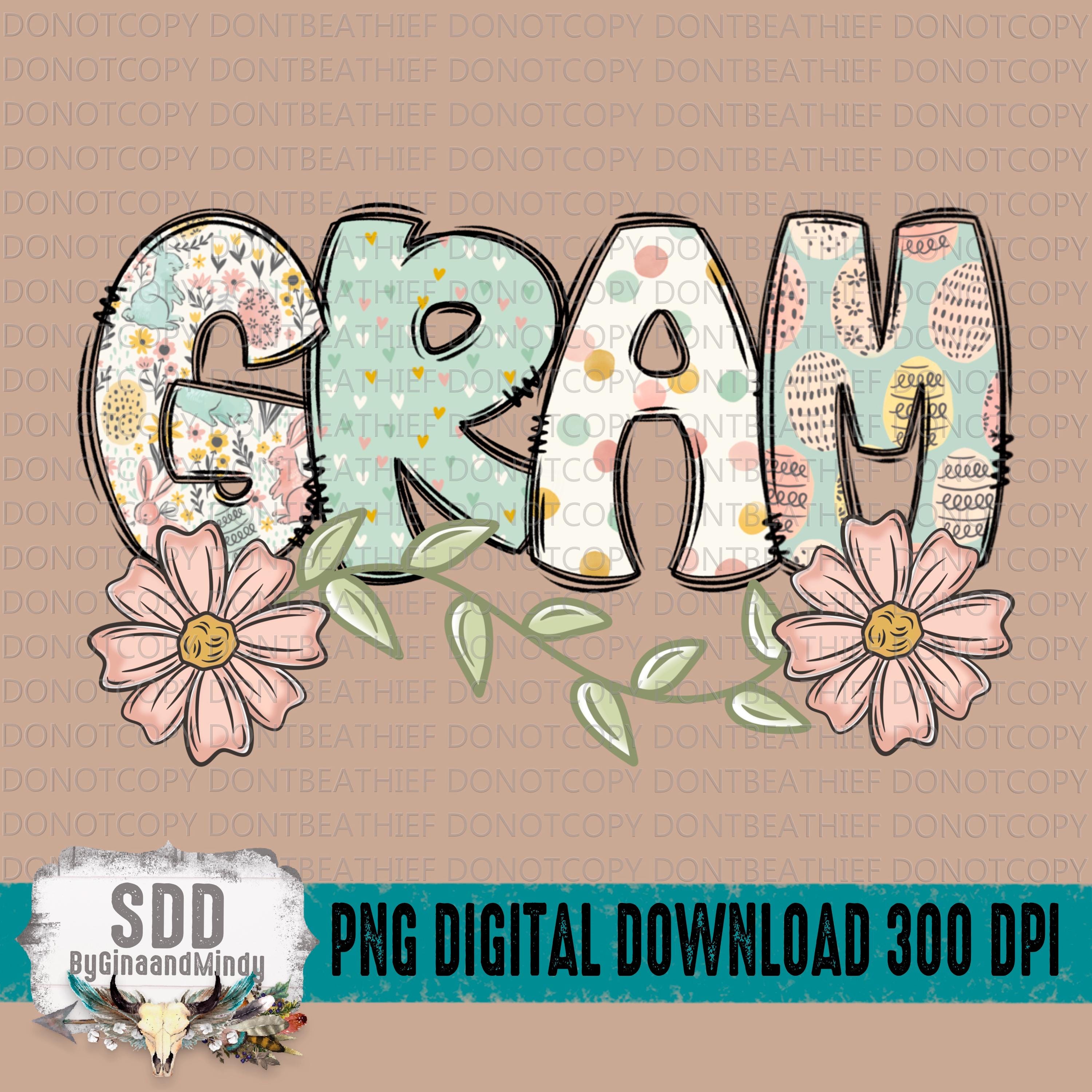 Gram PNG | Trendy, Doodle Letters, Easter, Blessings, Floral, Spring ...