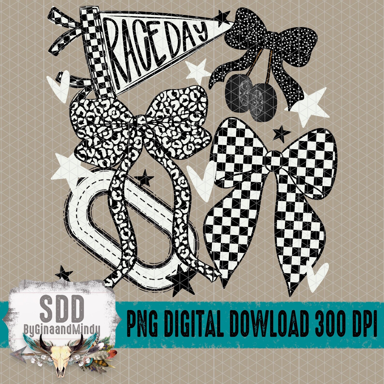 Race Day Bows PNG | Racing Mom Bow Design | Checkered Flag Coquette ...