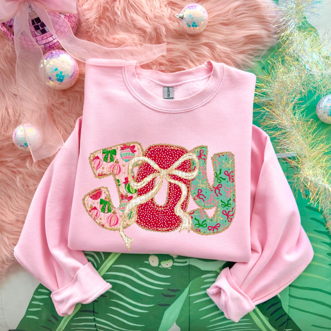 JOY Christmas PNG | Faux Lace Bow Letters | Holiday Digital Download ...