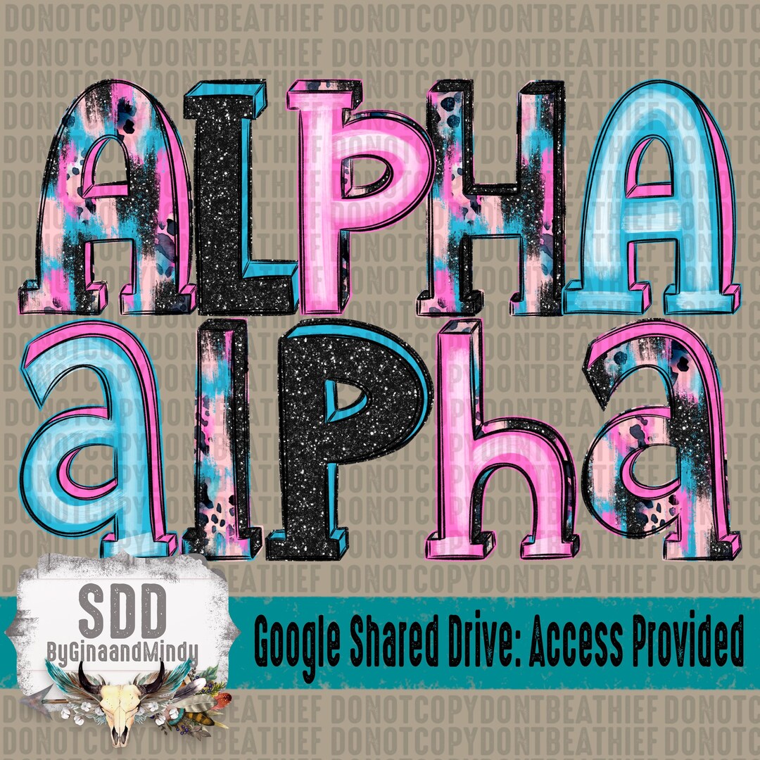 Sugar Spotted Sparkle Doodle Alpha PNG Bundle Set | Doodle Letters ...
