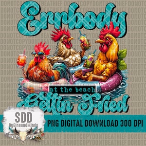 Beach Gettin Fried PNG Bundle | Chicken, Rooster, Snarky, Summer ...