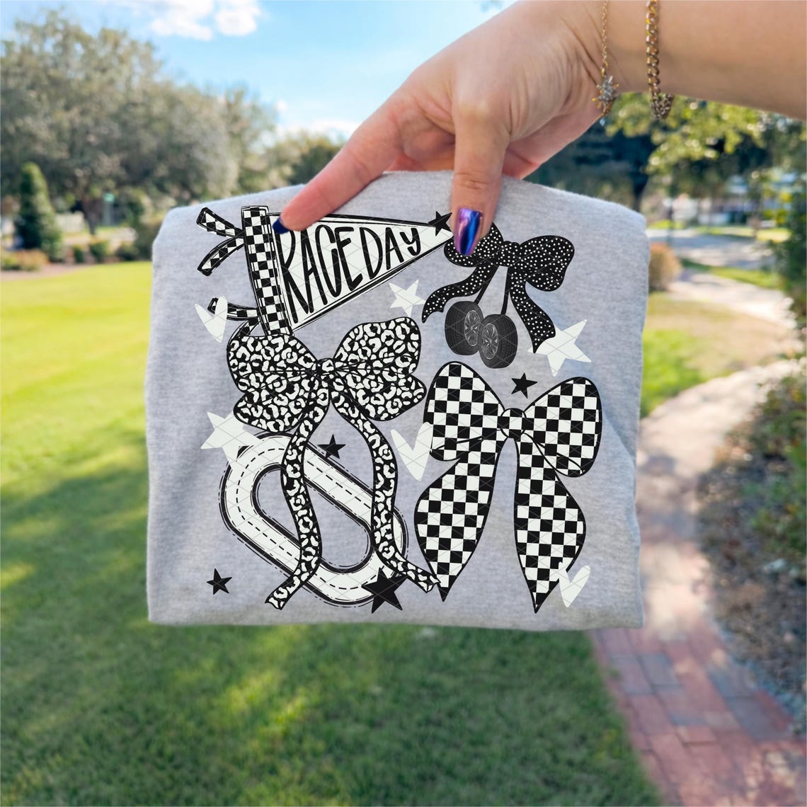 Race Day Bows PNG | Racing Mom Bow Design | Checkered Flag Coquette ...