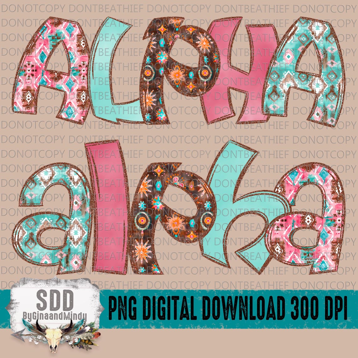 Western Aztec Doodle Alpha PNG Bundle Set | Western, Aztec, Doodle ...