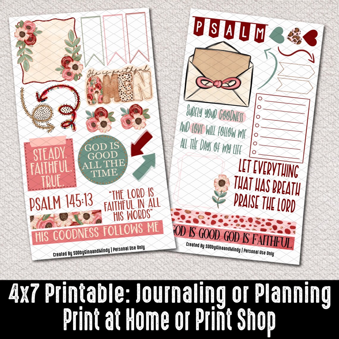 God is Good Floral Bible Journaling Stickers | 4x7 Faith Printable ...