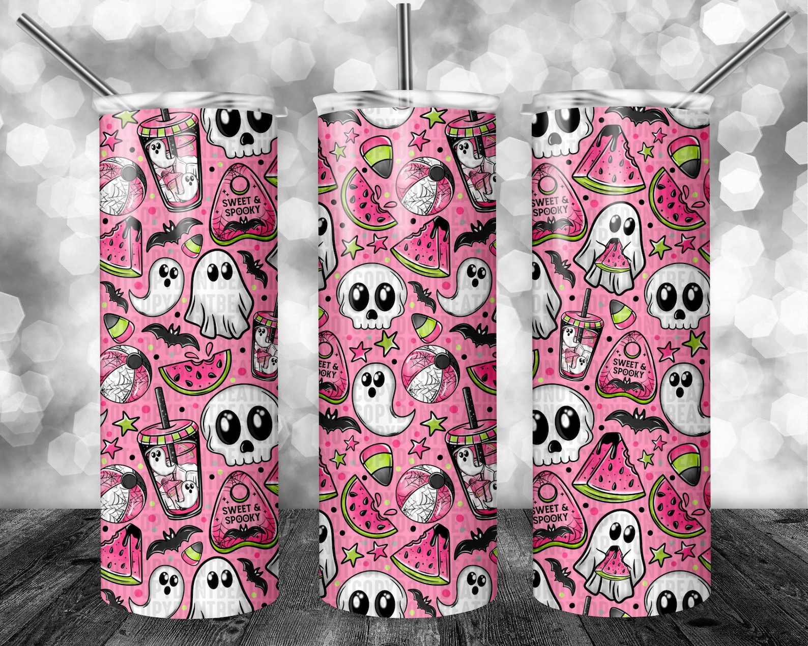 Spooky Watermelon Seamless PNG | Summer, Ghost, Skellie, Skeleton, Bat ...