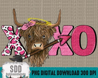 Highland Cow Valentine Png - Etsy