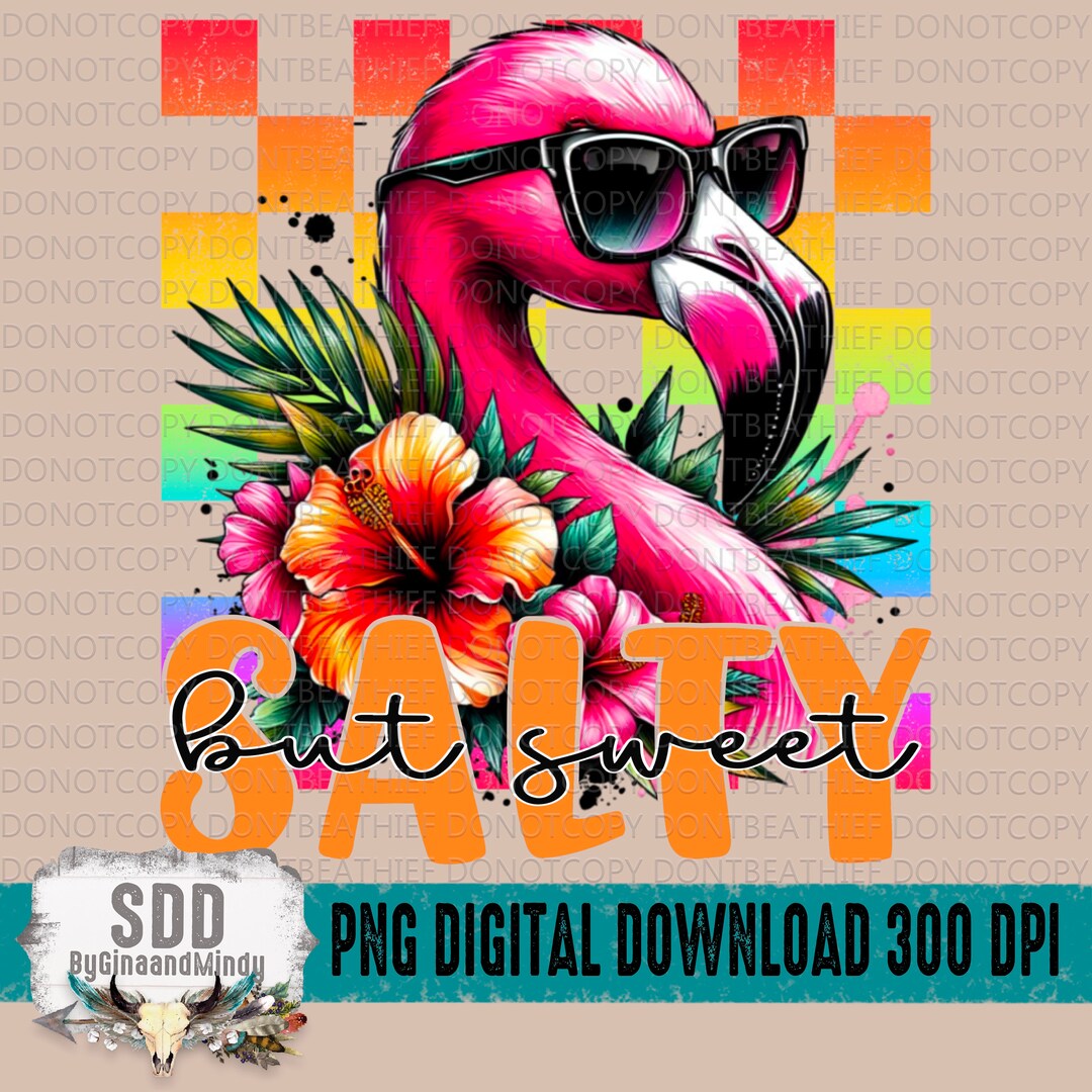 Salty but Sweet Flamingo PNG, Flamingo, Sun, Beach, Summer, Digital ...