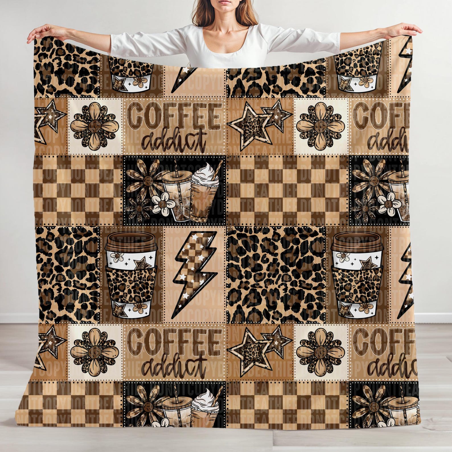 Coffee Patchwork Seamless PNG | Checker, Checkered, Leopard, Brown ...