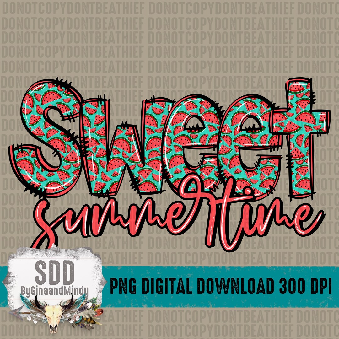 Sweet Summertime PNG Summer, Sun, Vacation, Doodle Letters, Watermelon ...