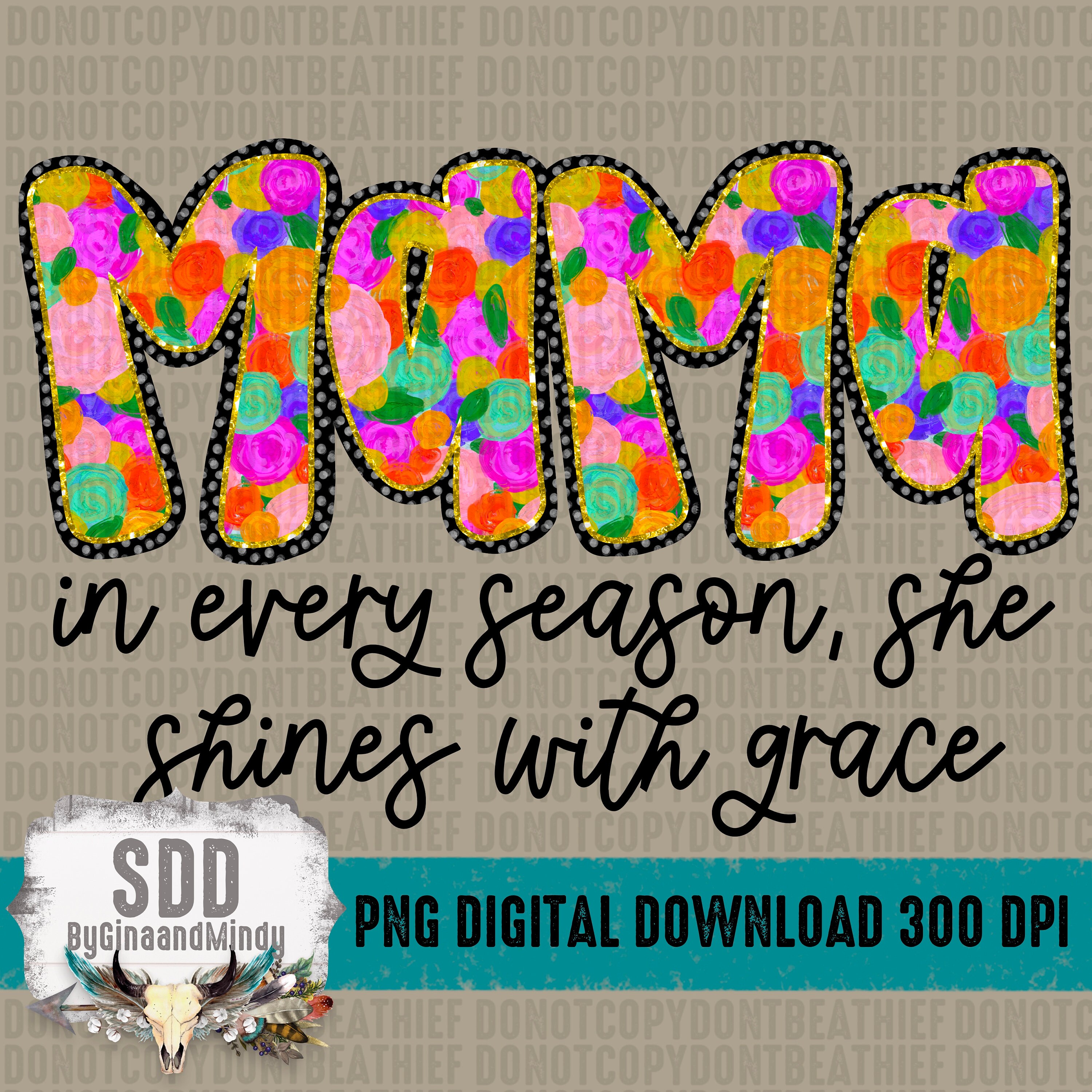 Mama PNG | Glitter, Dots, Season, Grace, Mother's Day, Floral Texture ...
