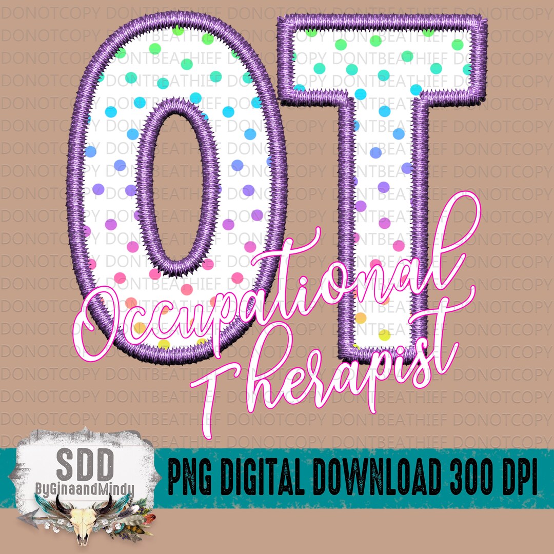 OT Occupational Therapy PNG | | Faux Embroidery, Dots, OT, Occupational ...