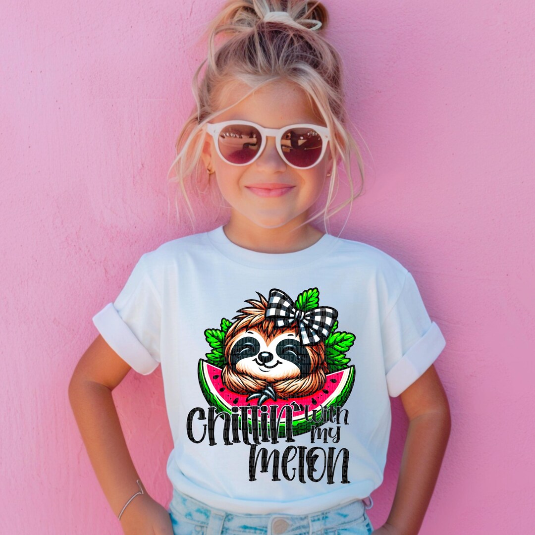 Chillin' With My Melon PNG | Trendy, Sloth, Girl, Youth, Watermelon, Saying, Summer, Chillin ...