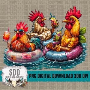 Beach Gettin Fried PNG Bundle | Chicken, Rooster, Snarky, Summer ...