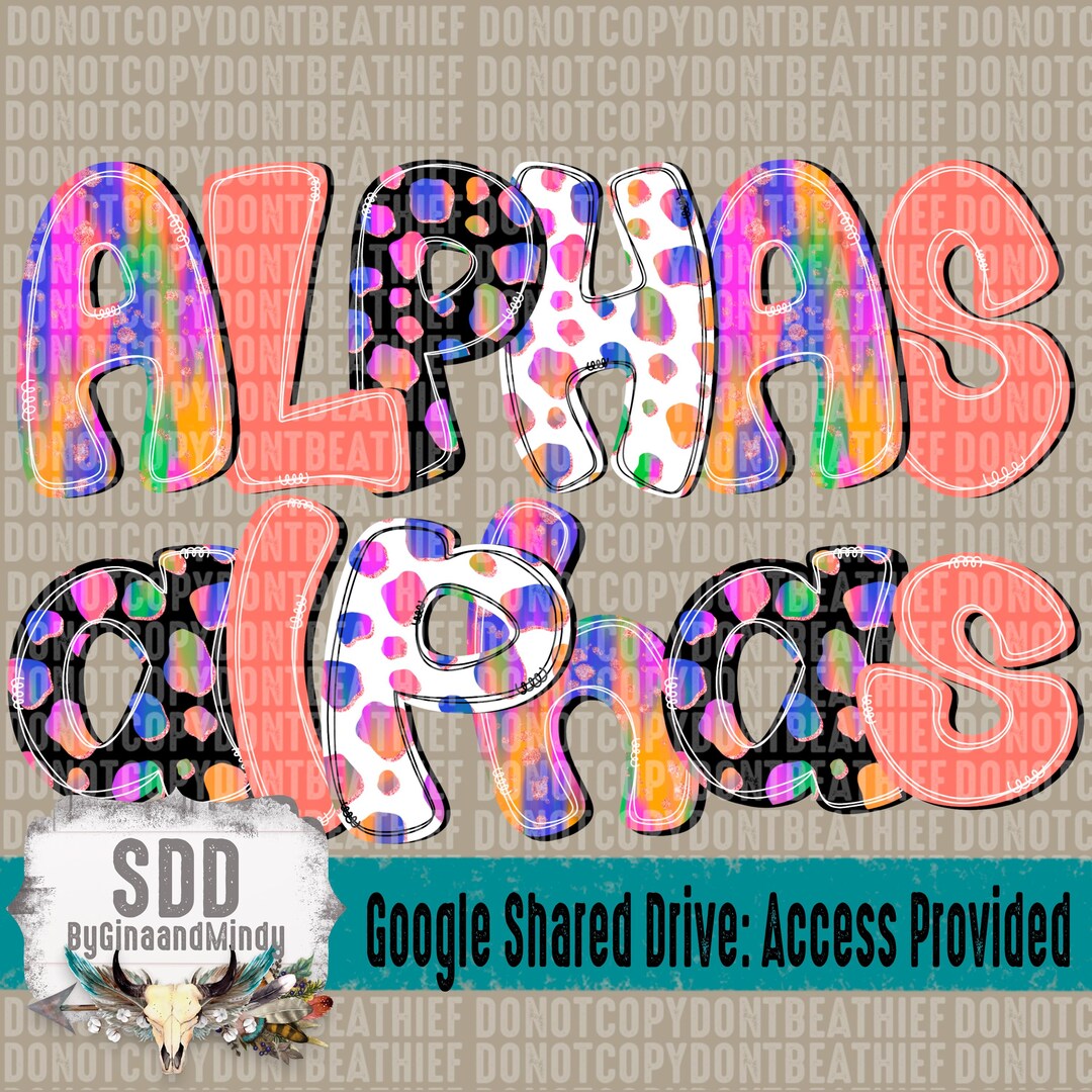 Keke Brush Strokes Leopard Doodle Alpha PNG Bundle Set | Doodle Letters ...