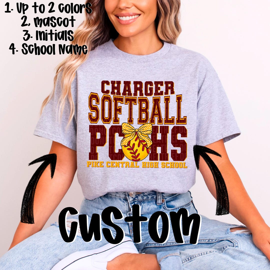 Softball Custom School Spirit PNG | Unisex, Ball, Sport, Mascot ...