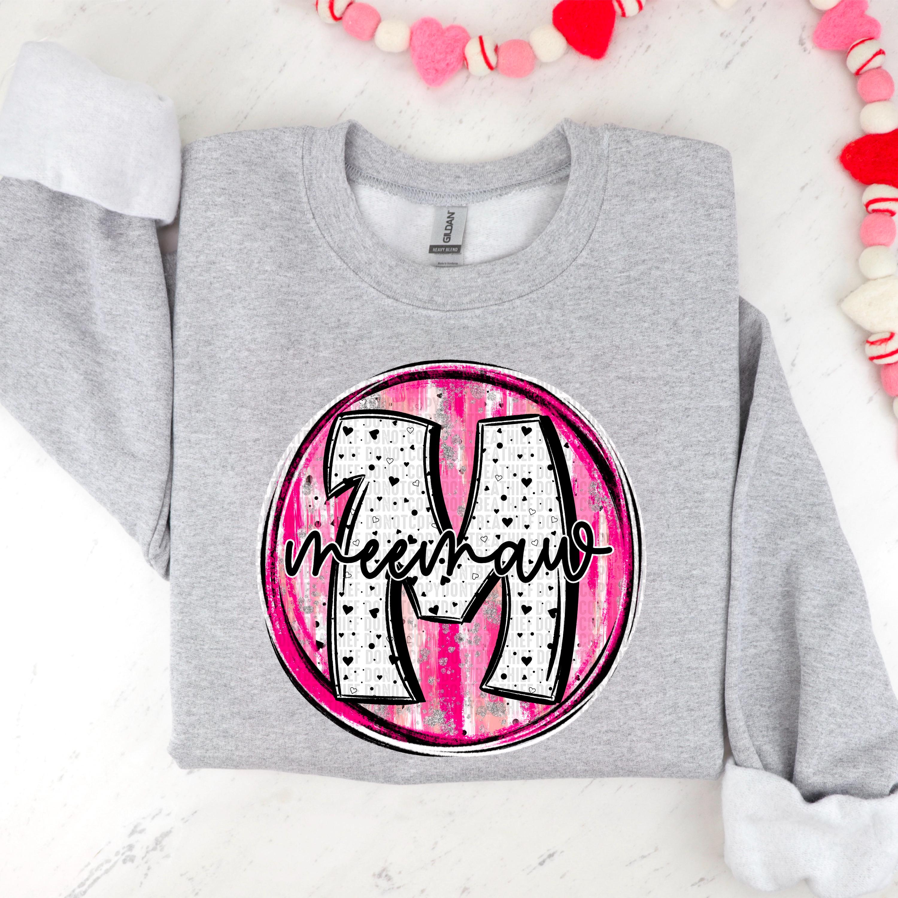 Meemaw Valentine's PNG | Brush Strokes, Heart, Hearts, Valentine, Name ...