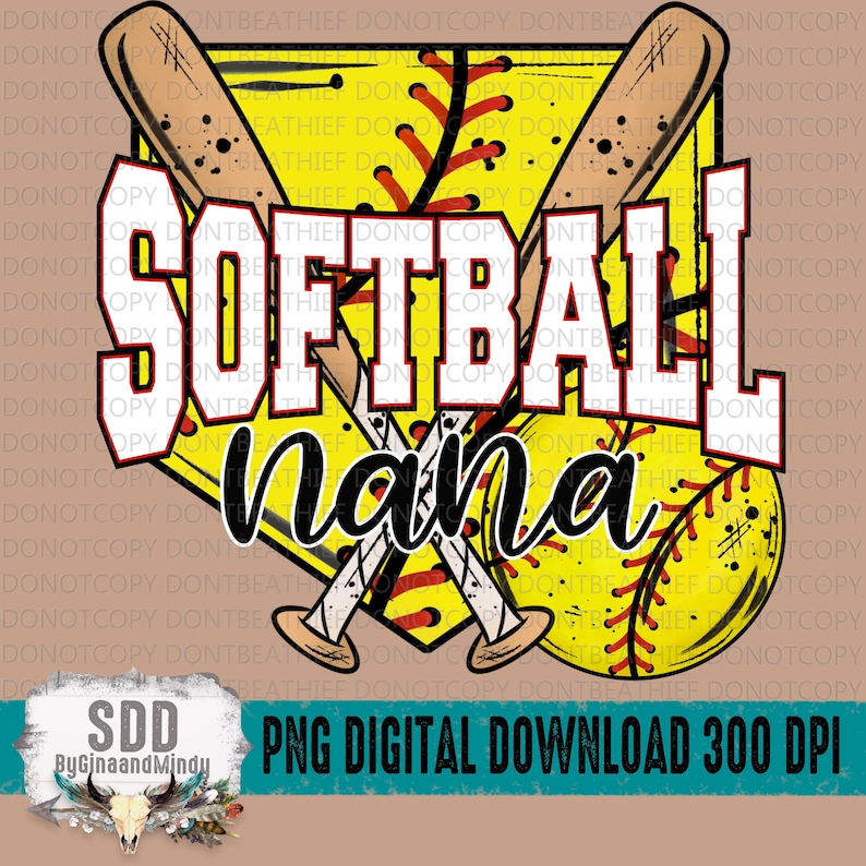 Softball Nana PNG | School, Softball, Sport Design, Plate, Ball, Bats ...