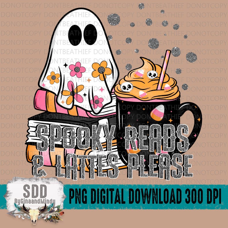 Spooky Reads & Lattes Please Bundle PNG | Trendy, Read, Reading, Reader ...