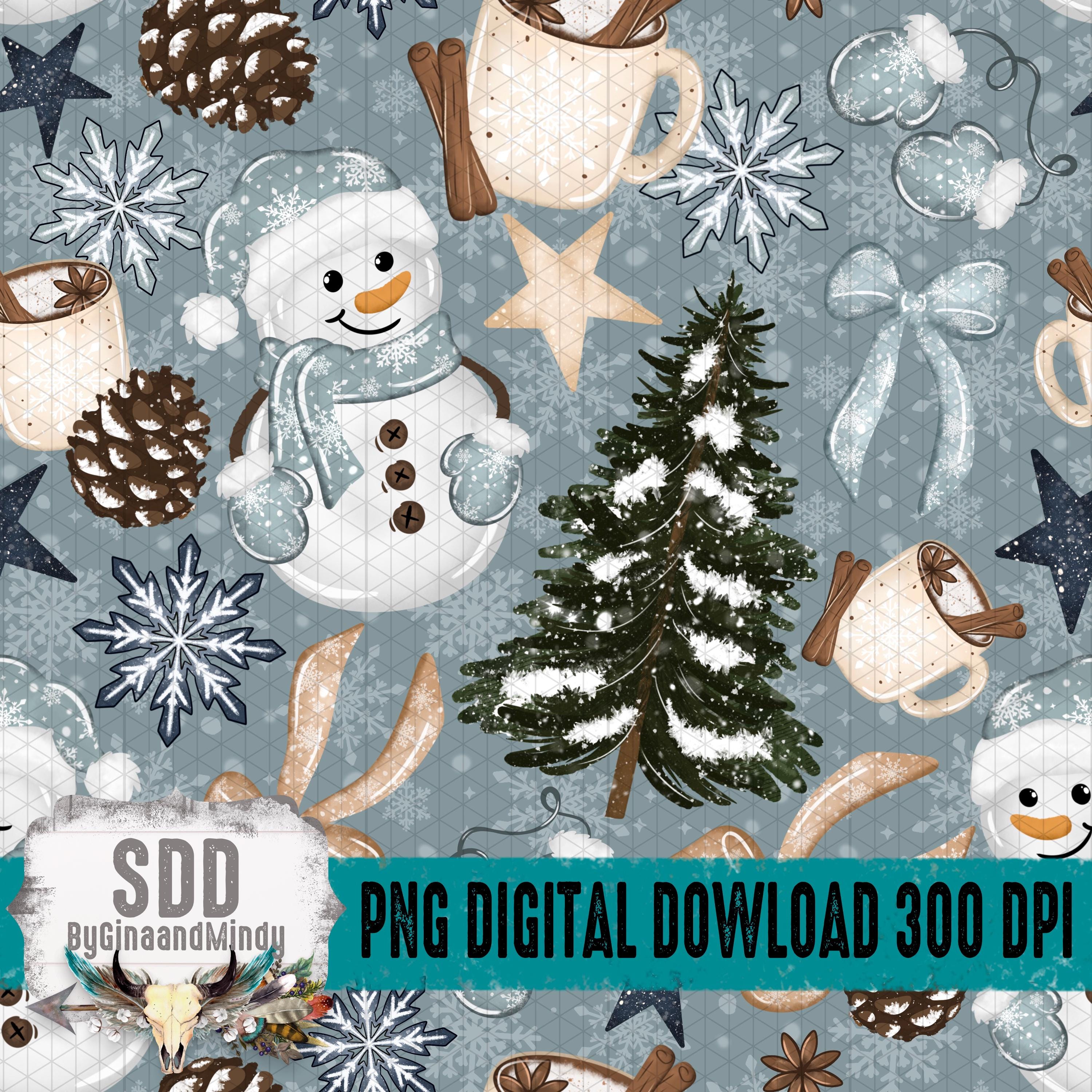 Winter Snowman Seamless Pattern PNG | Christmas, Snowflake, Hot Cocoa ...