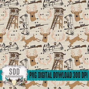 Deer Hunting Seamless PNG | Hunt, Hunter, Tree Stand | Fabric ...